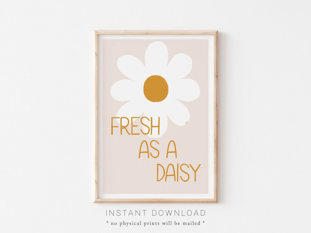 FRESH as a DAISY Quote Printable, Colorful Nursery Decor, Typography ...