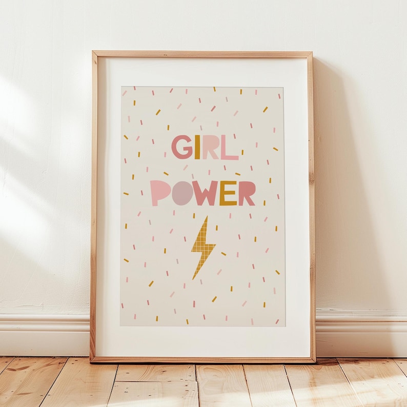 Girl Power Print, Girl Power Printable Wall Art, Feminist Wall Art ...