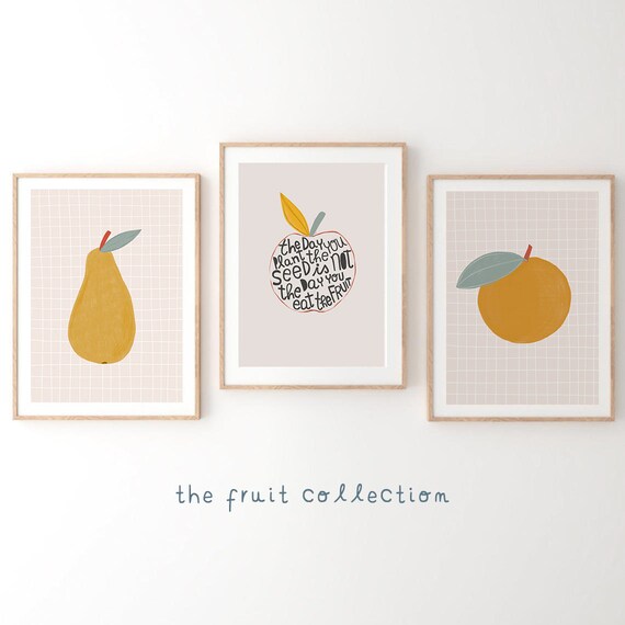 Set of 3 Colorful Kitchen Printable Posters Orange Yellow | Etsy