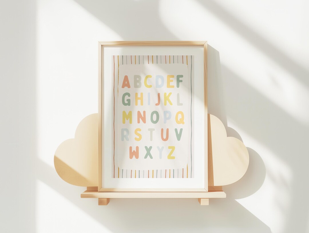 Colorful Alphabet Printable – Modern ABC Wall Art for Kids – Playroom ...