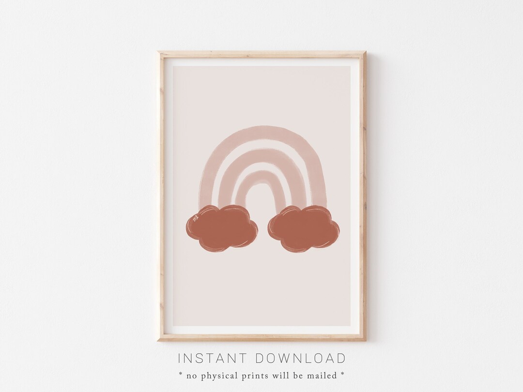 Neutral Boho Rainbow Printable, Printable Wall Art, Rainbow Nursery ...