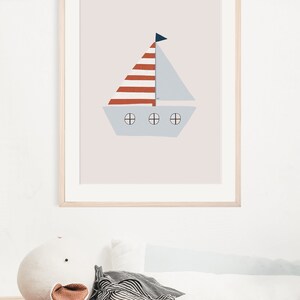Sailing Boat Printable Wall Art Nautical Nursery Decor - Etsy