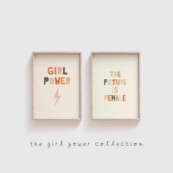 Set of 2 Kids Printables the Future is Female Poster Girl | Etsy