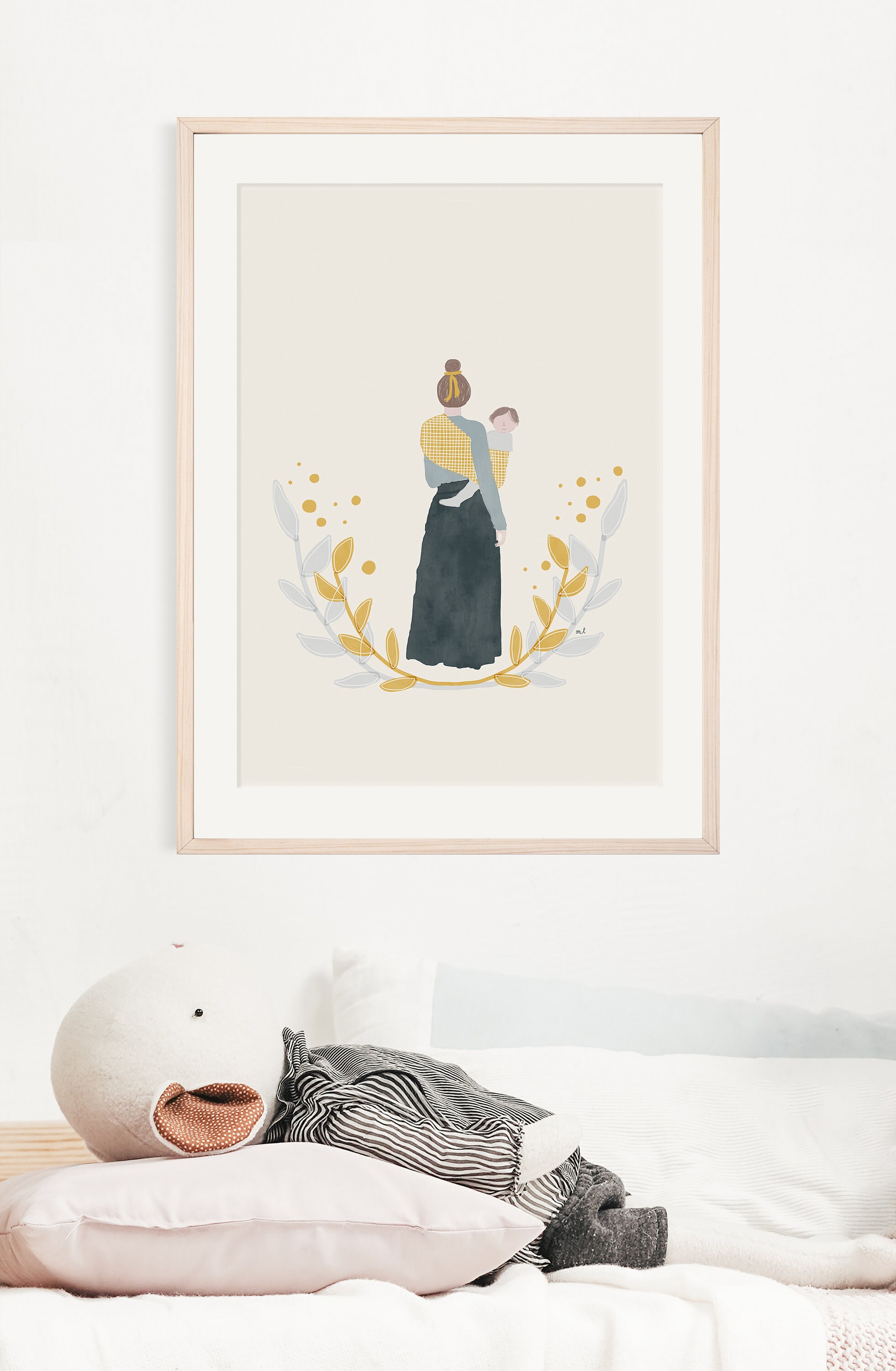 Printable Motherhood Art Maternity Art Mother Baby Print | Etsy