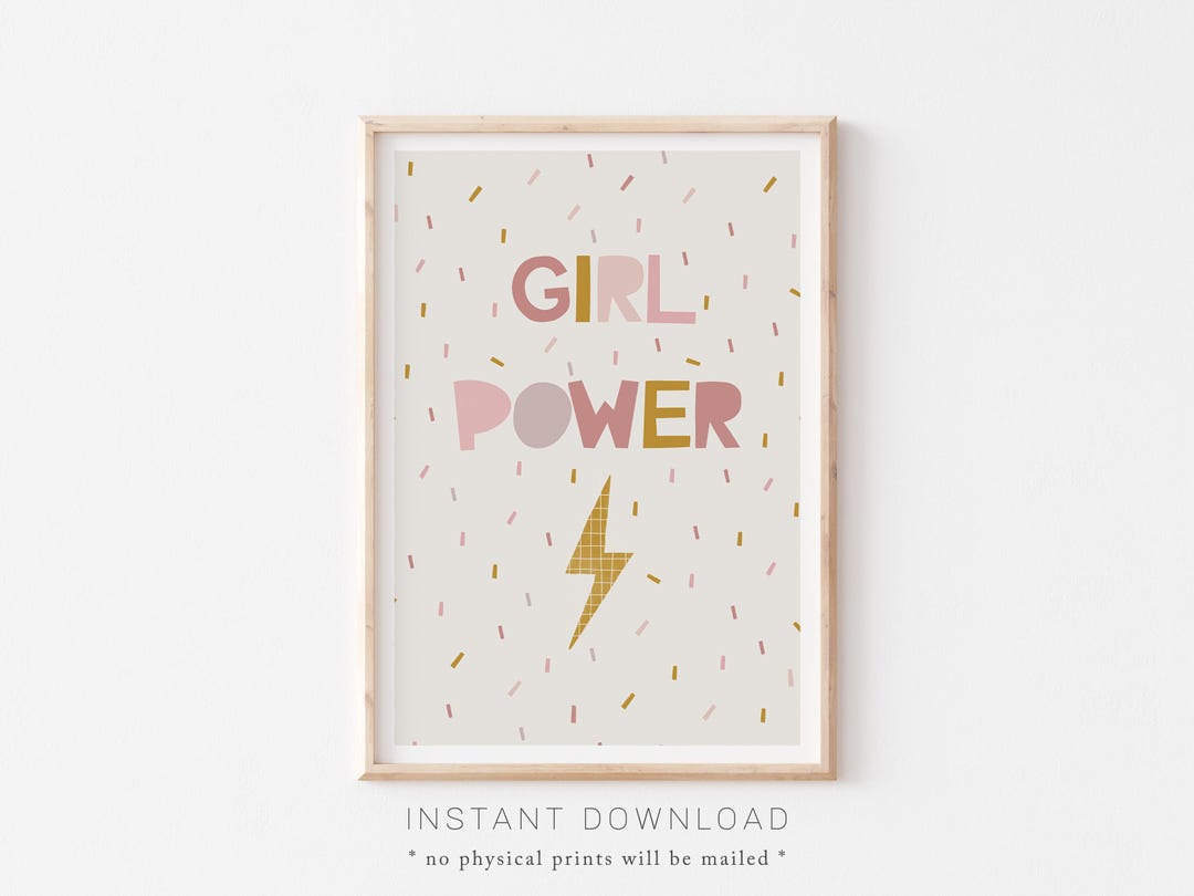Girl Power Print, Girl Power Wall Art, Girl Power Poster, Girls Room ...