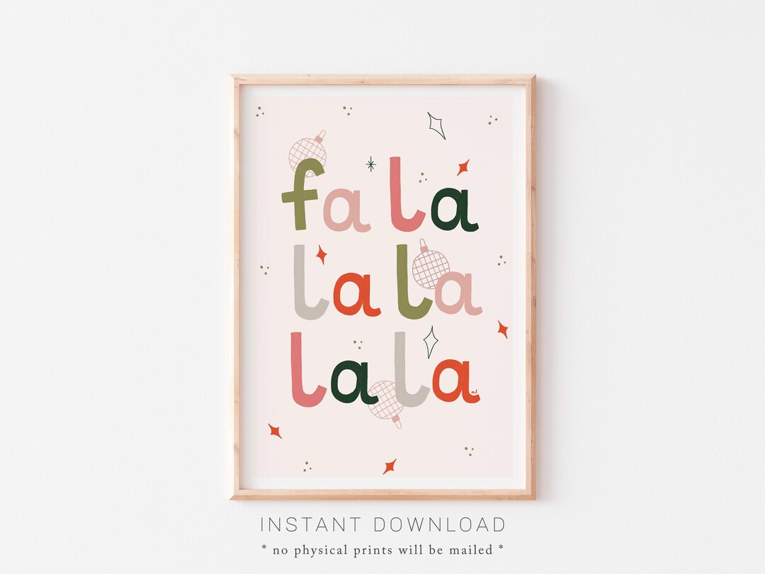 Christmas Printable, Fa La La Printable, Fa La La Sign, Holiday Decor ...