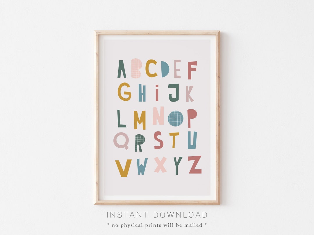 ABC Poster Printable, Alphabet Poster, ABC Letters Alphabet Poster ...