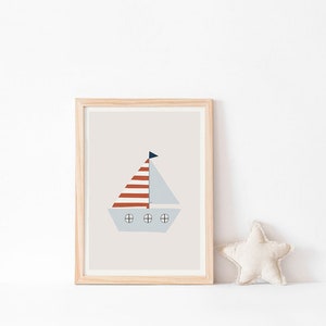 Sailing Boat Printable Wall Art Nautical Nursery Decor - Etsy