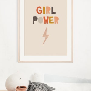 Girl Power Poster, Poster Neutral Tones Nursery Wall Art, Feminist Girl ...