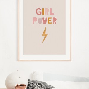 Girl Power Print, Girl Power Poster, Girl Power Wall Art, Grl Pwr ...