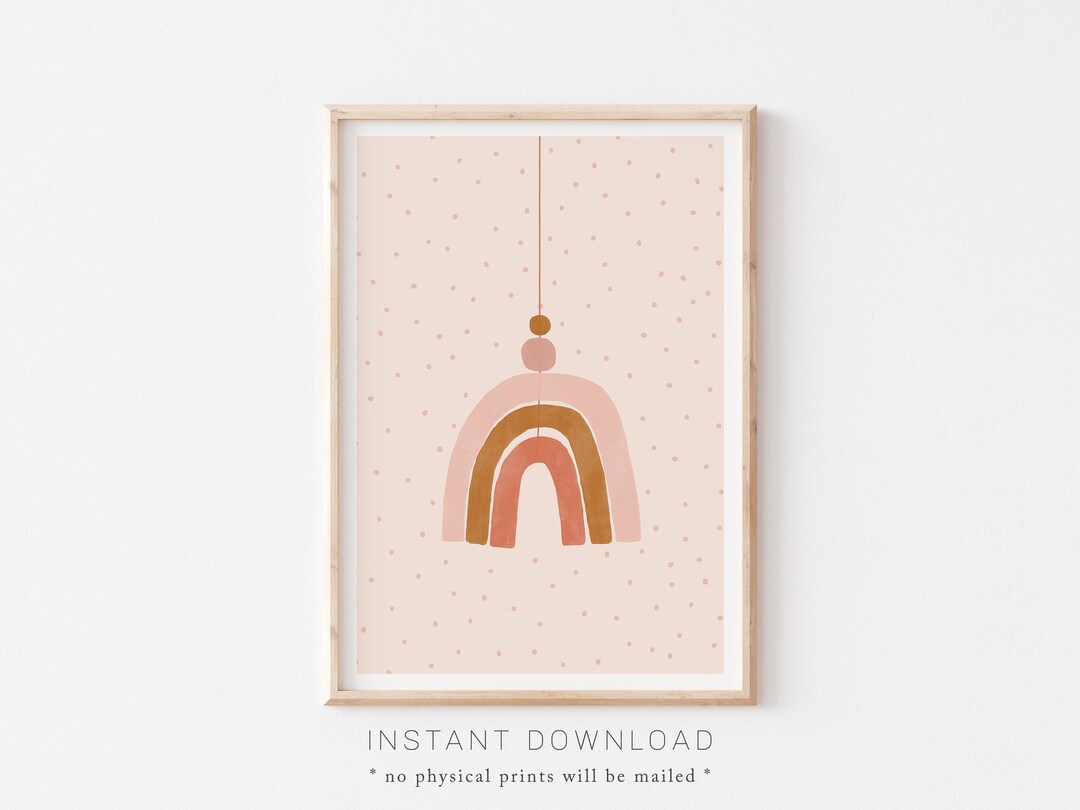 Boho Rainbow Printable, Rainbow Nursery Art, Earthy Colors, Rainbow ...