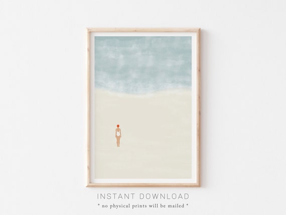 Coastal Abstract Wall Art Minimalist Beach Painting - Etsy