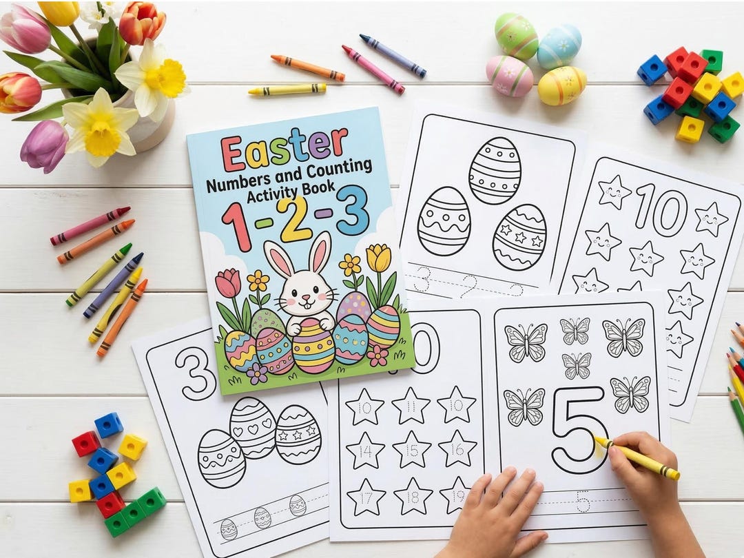 Easter Numbers Activity Book | Preschool Counting Worksheets (digital ...