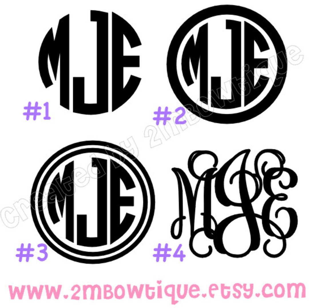 Custom DIY Decal. 2" Monogram / Initials. Chose Your Own Color. 4 ...