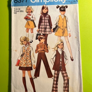 1969 Childs and Girls Jumper or Vest, Skirt and Pants - Simplicity ...