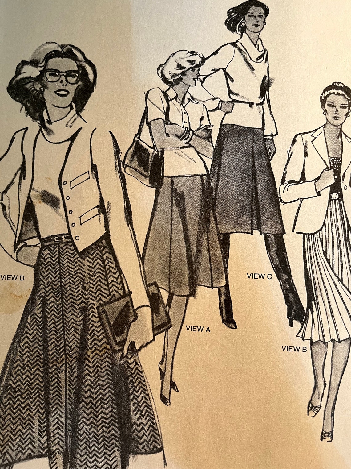 1979 Gored Skirts - Stretch & Sew Pattern 430 - Hip Sizes 30”-46” - Etsy