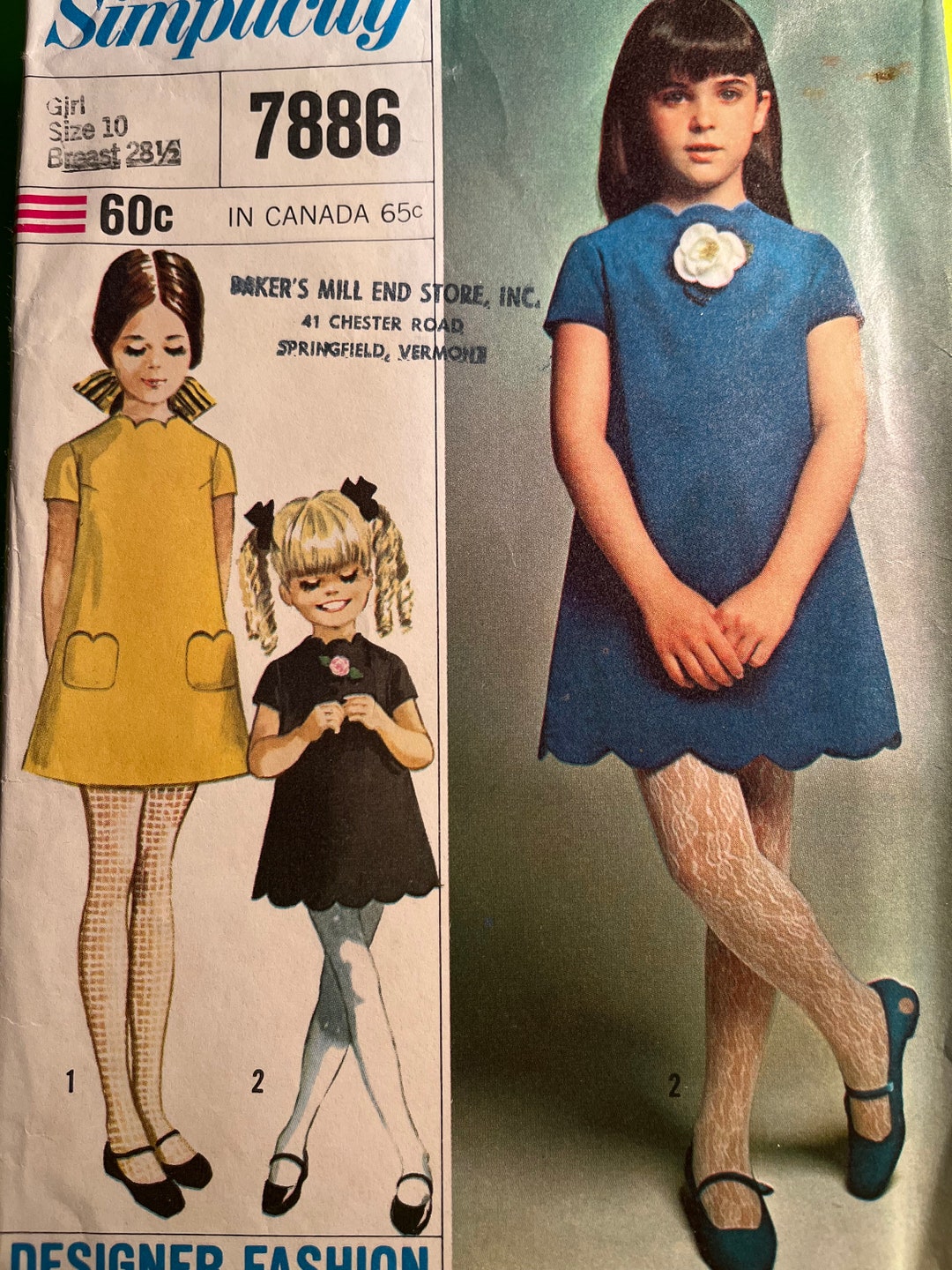 1968 Childs and Girls Dress - Designer Fashion - Simplicity Pattern ...