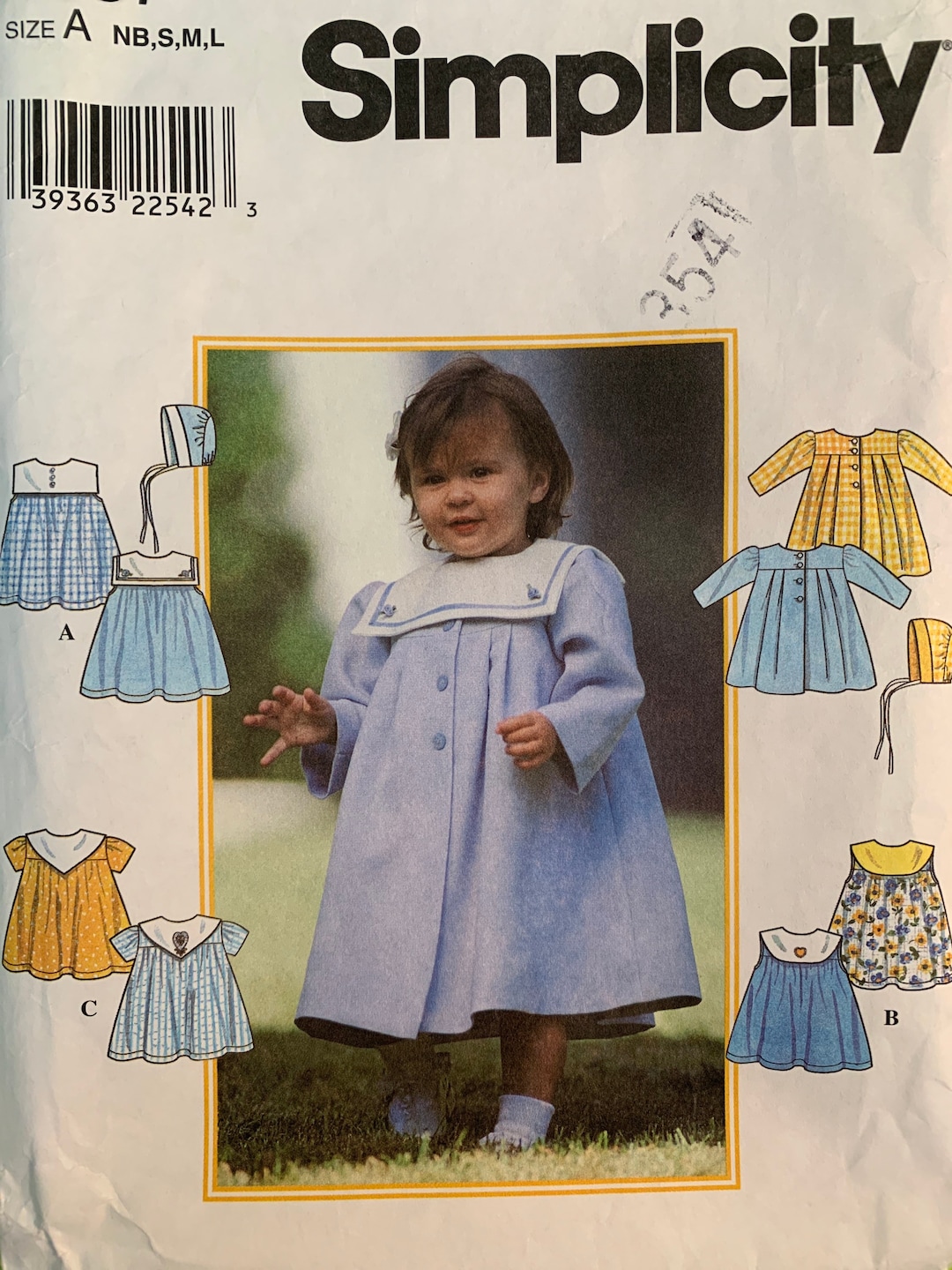 1998 Vestido y abrigo para bebés Patrón de simplicidad 8537 - Etsy España