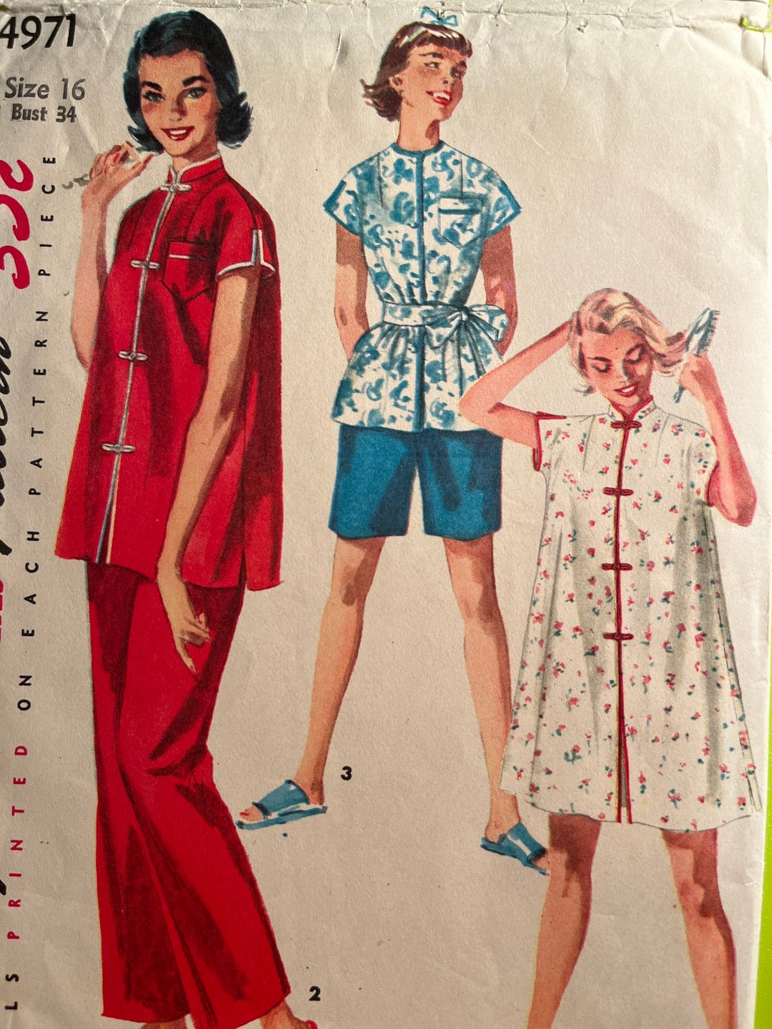 1954 Junior Misses’ and Misses’ Two-piece Pajamas With Shorts or Pants ...