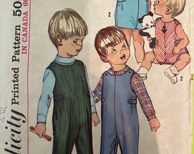 1965 Toddlers Overalls and Shirt Simplicity Pattern 6157 - Etsy