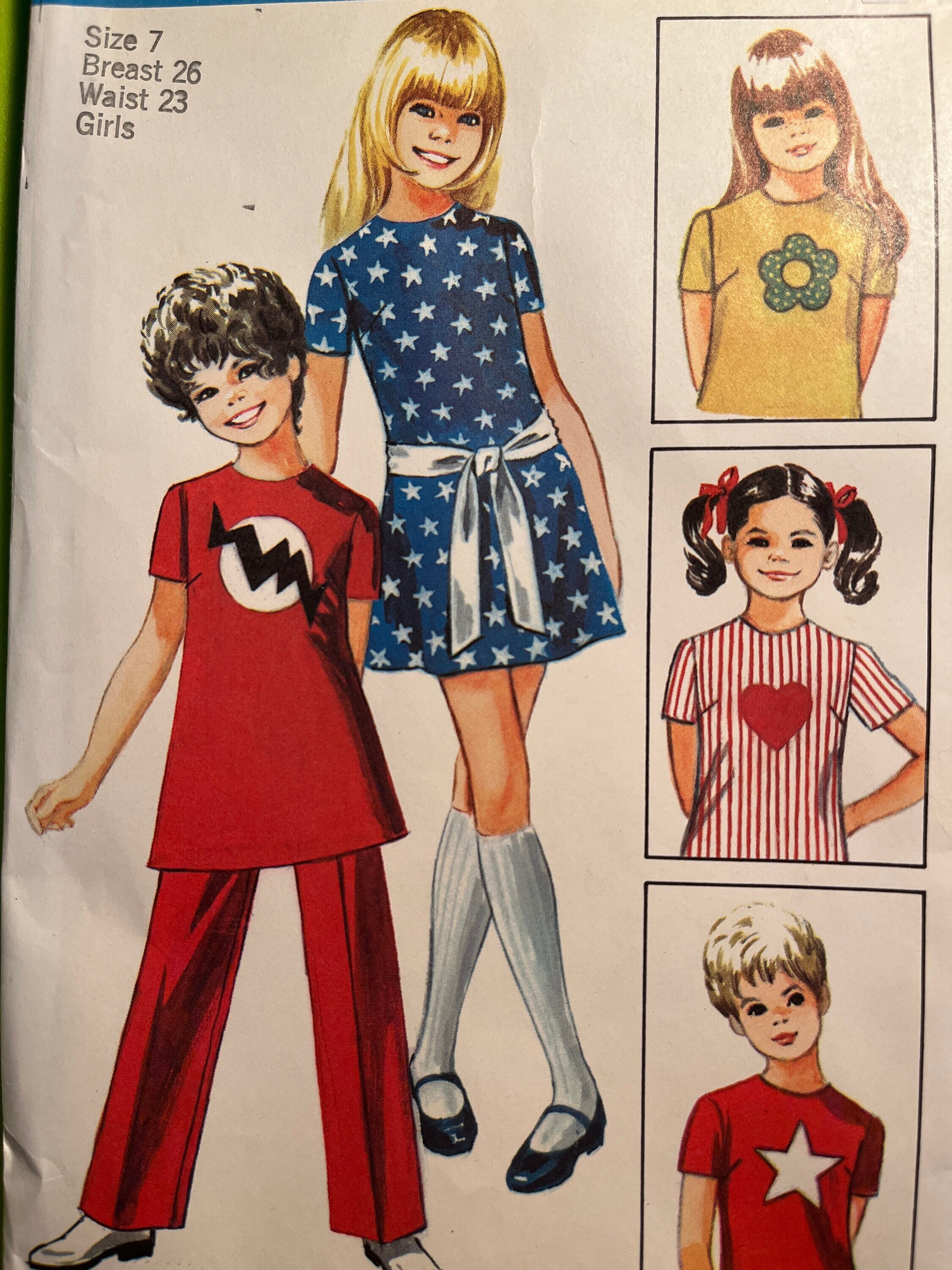 1970 Girls Mini-dress and Pants Simplicity Pattern 9241 Size 7 - Etsy