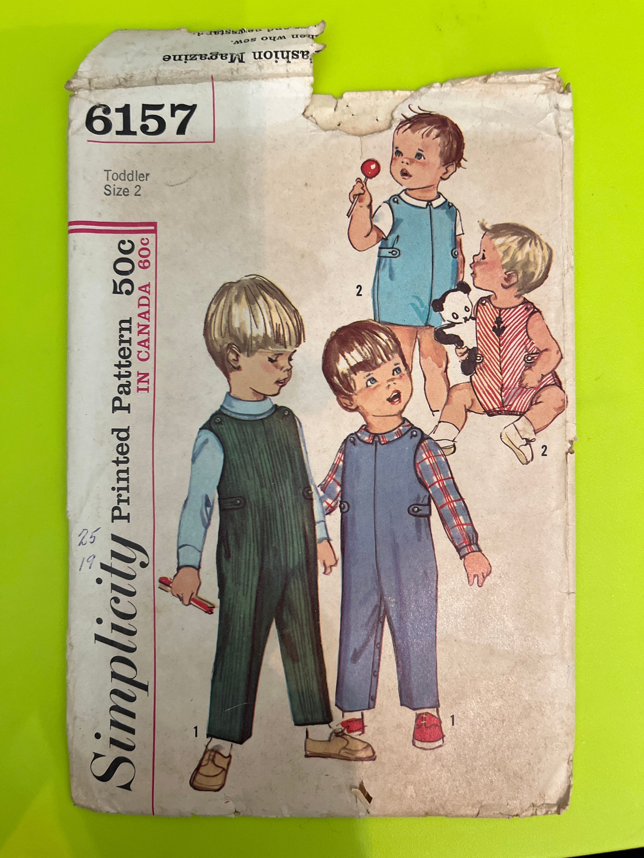 1965 Toddlers Overalls and Shirt Simplicity Pattern 6157 - Etsy