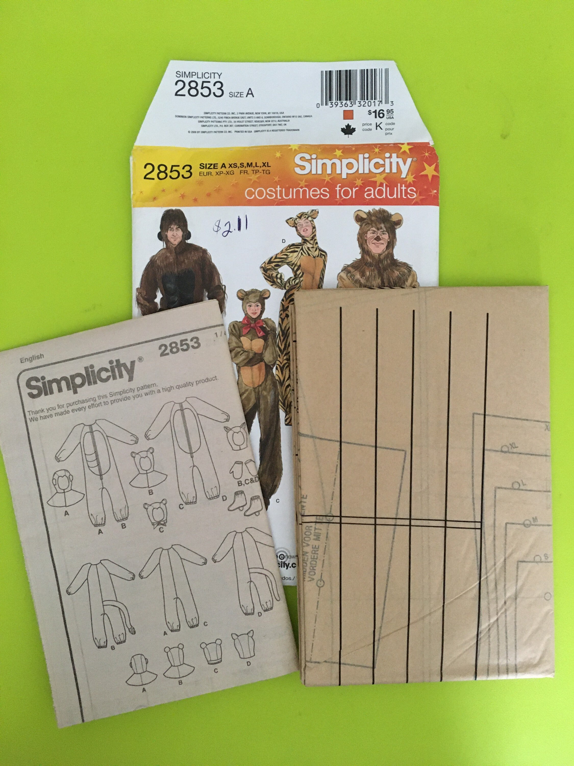 2008 Adult Costume simplicity Pattern 2853 - Etsy