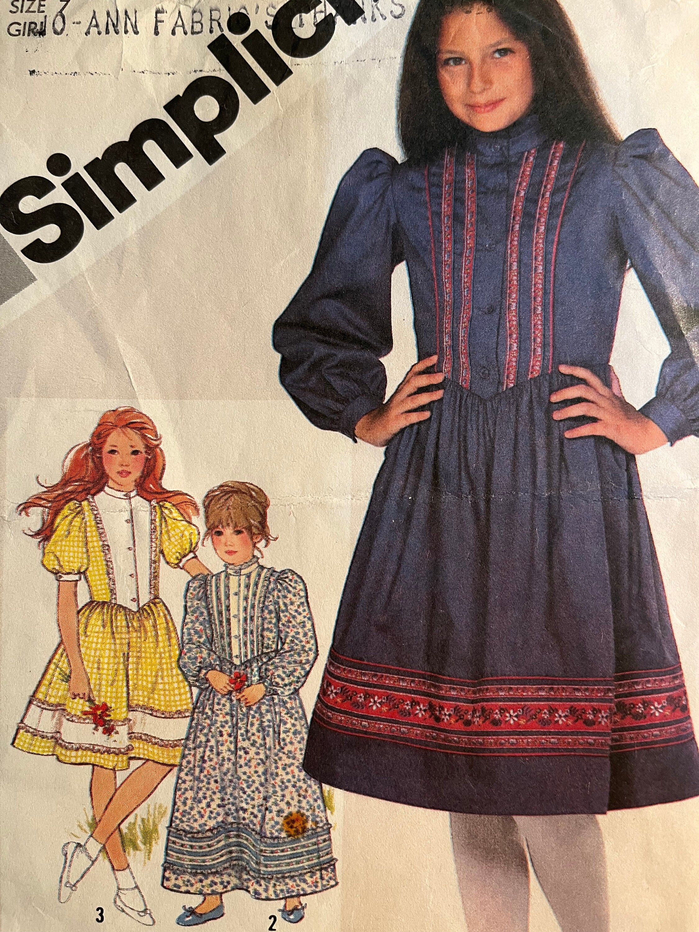 1981 Childs and Girls Pullover Fitted Dress Simplicity Pattern 5349 ...