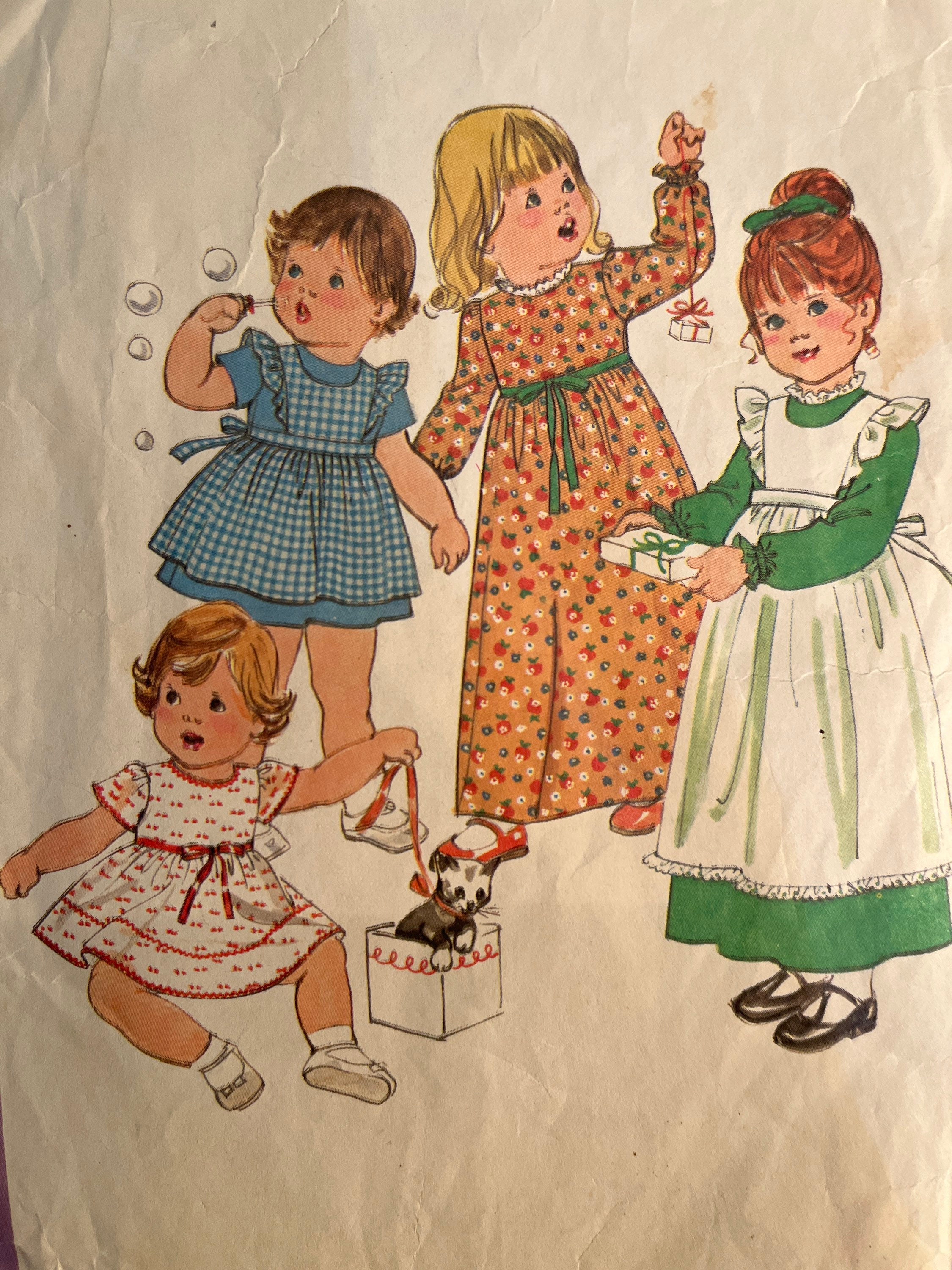 1977 Toddlers Dress and Pinafore Simplicity Pattern 8279 - Etsy