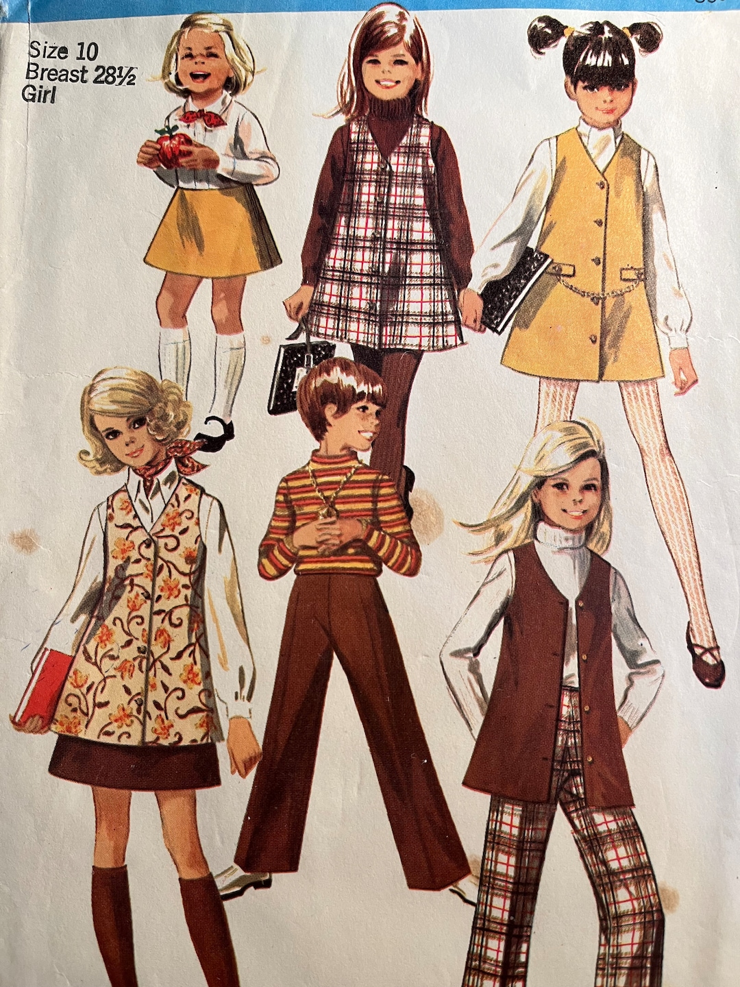 1969 Childs and Girls Jumper or Vest, Skirt and Pants - Simplicity ...