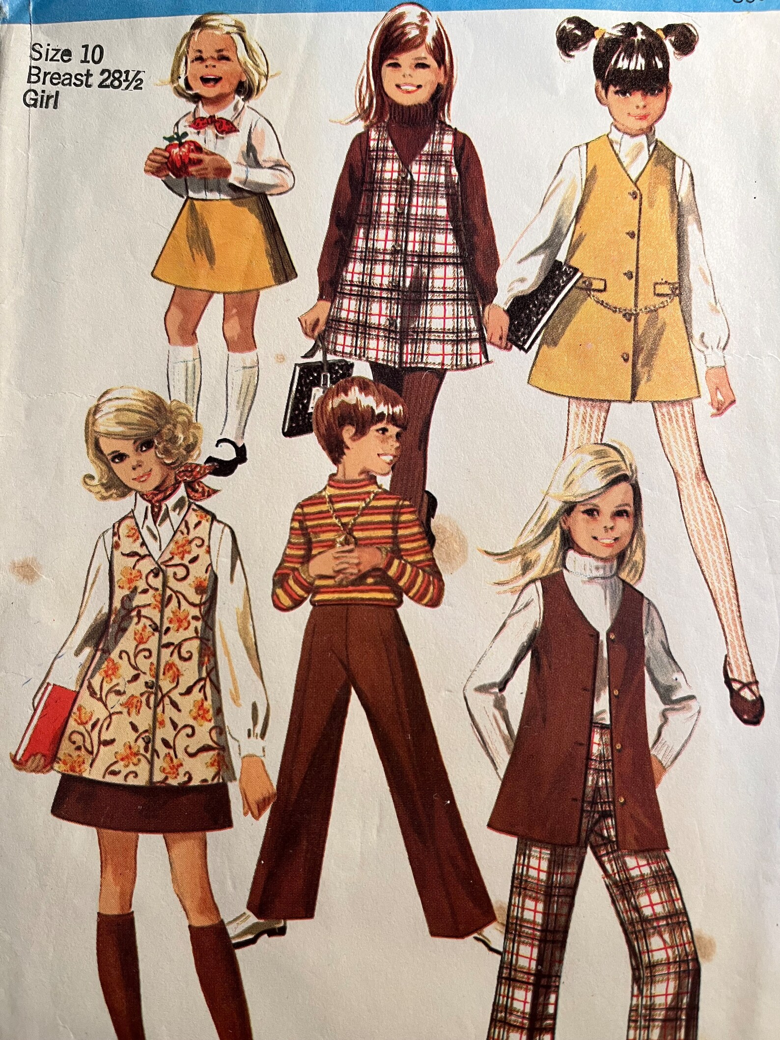 1969 Childs and Girls Jumper or Vest, Skirt and Pants - Simplicity ...