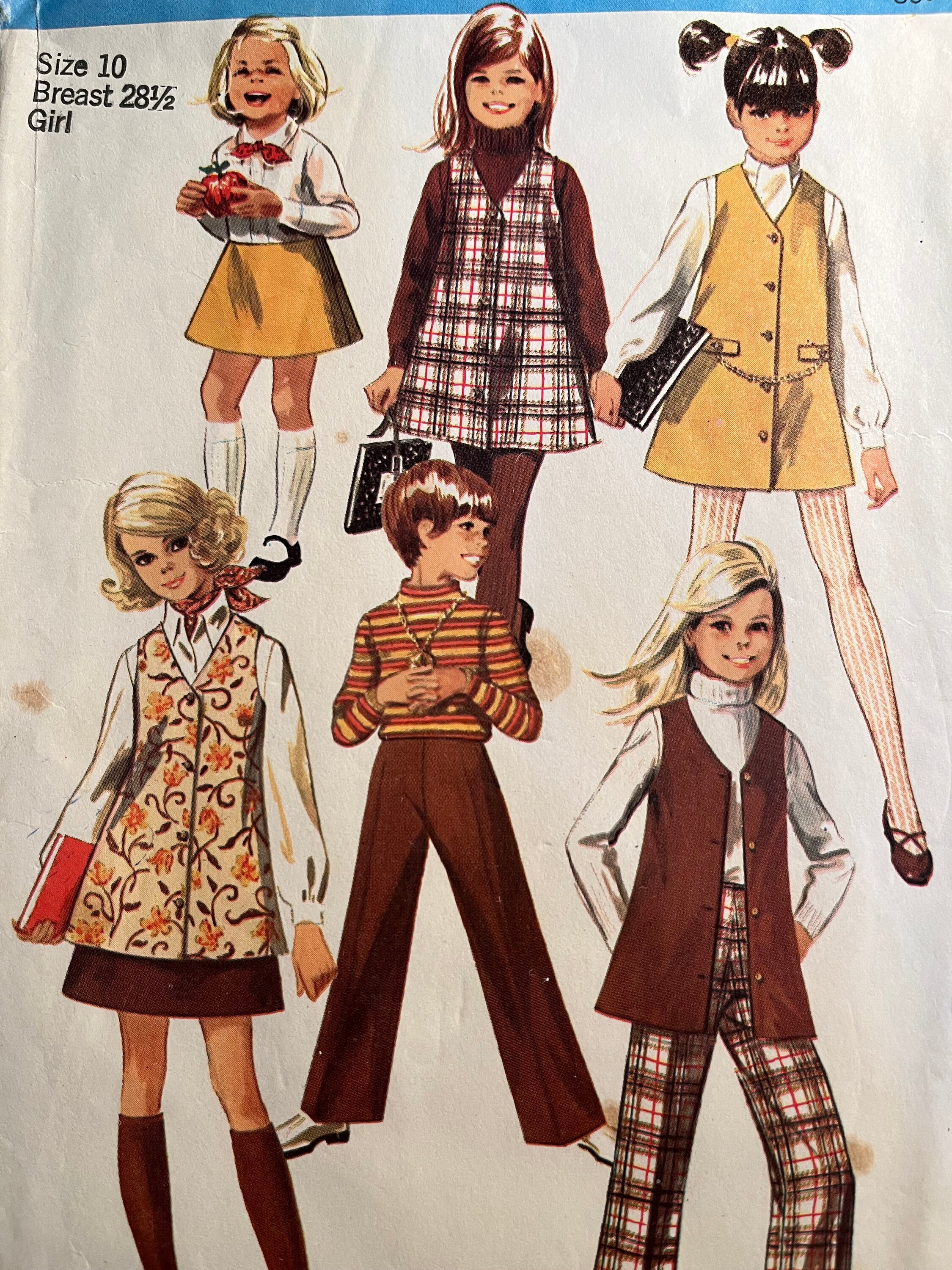 1969 Childs and Girls Jumper or Vest, Skirt and Pants - Simplicity ...
