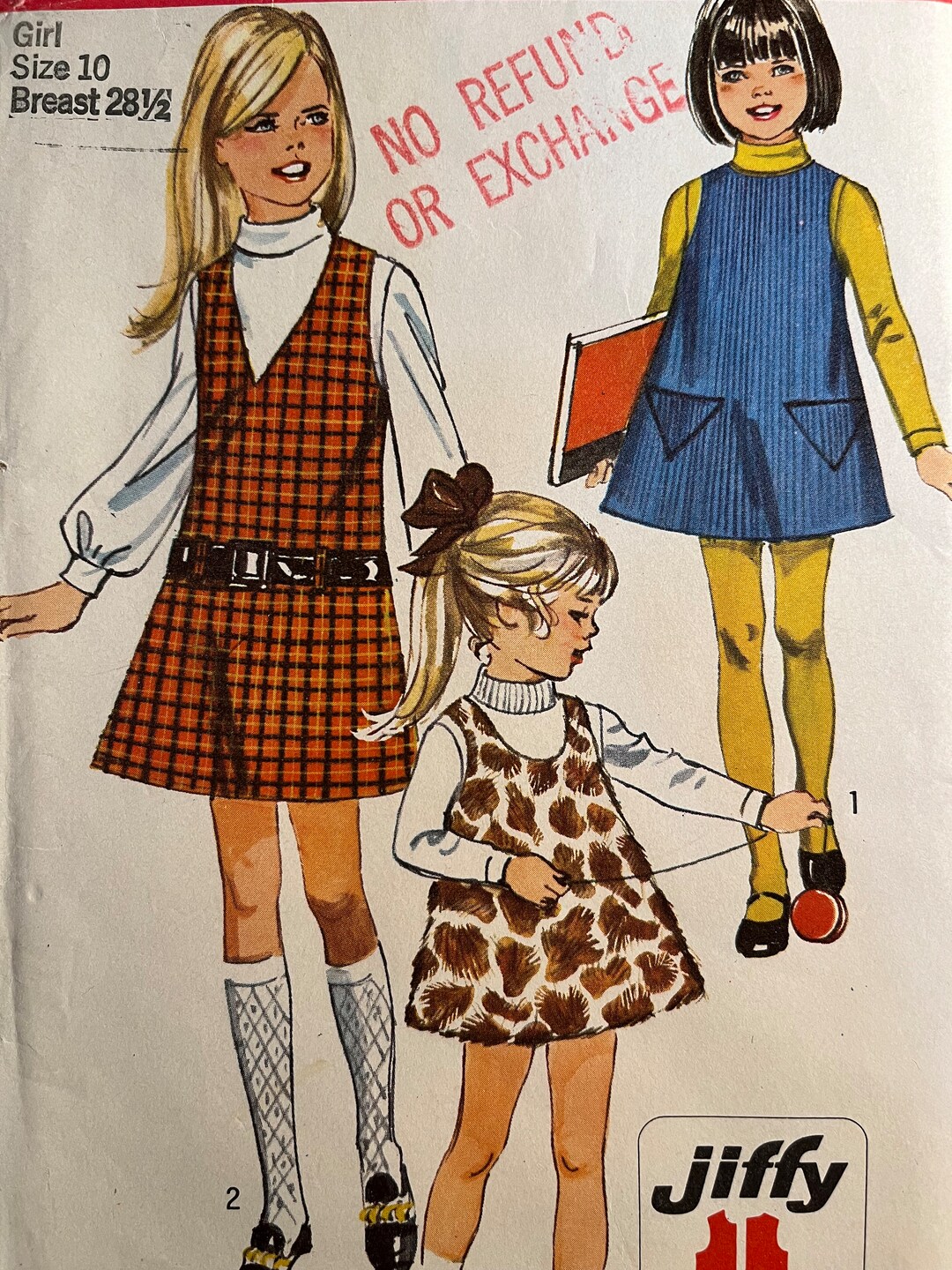 1969 Childs and Girls Jiffy Jumper - Simplicity Pattern 8372 - Size 10 ...