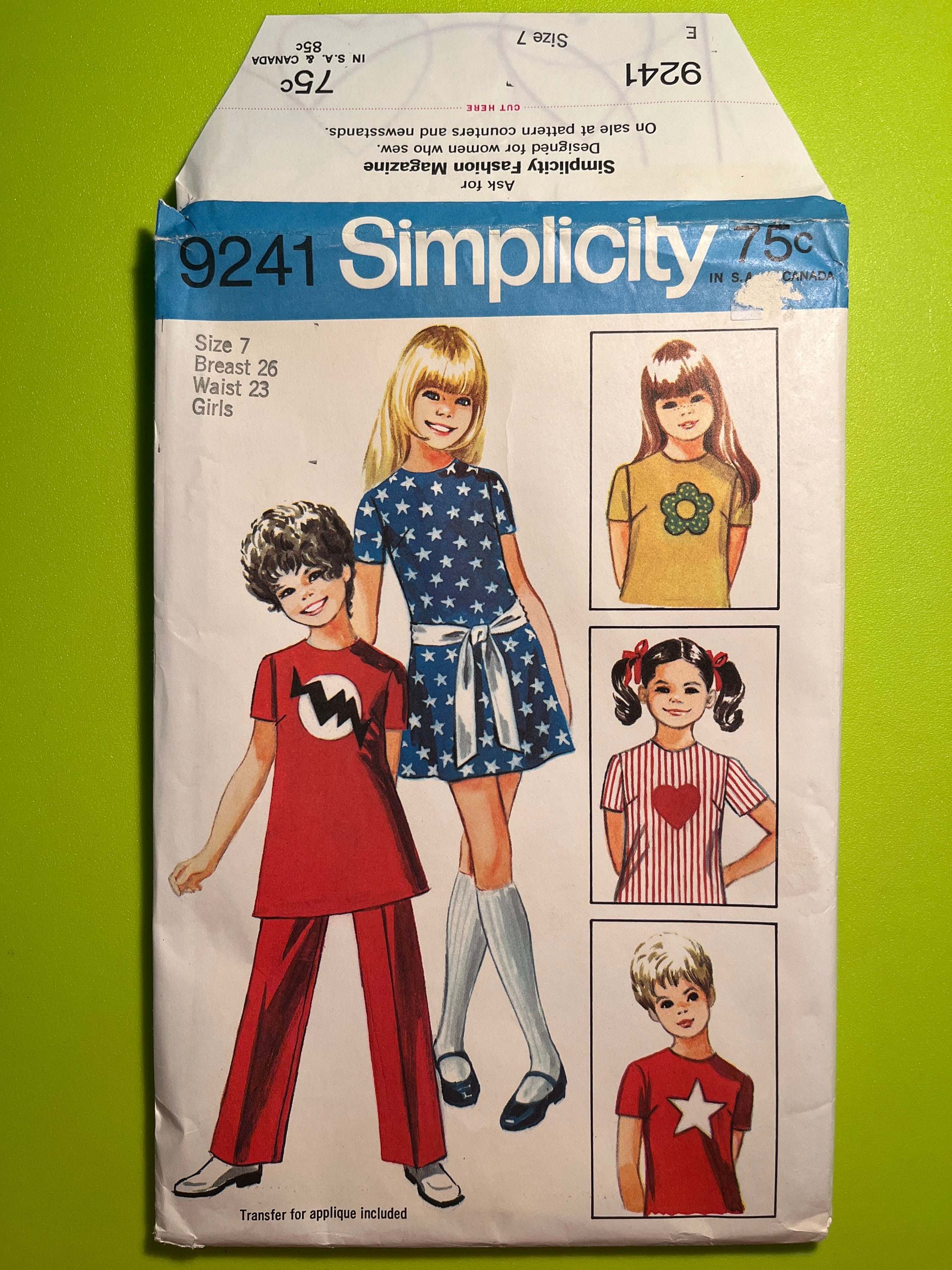 1970 Girls Mini-dress and Pants Simplicity Pattern 9241 Size 7 - Etsy