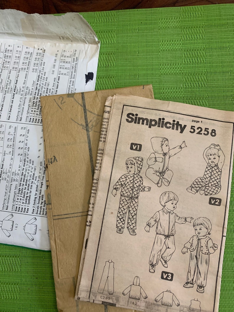 1981 Toddlers Overalls, Hooded or Unlined Jacket and Lined Vest ...