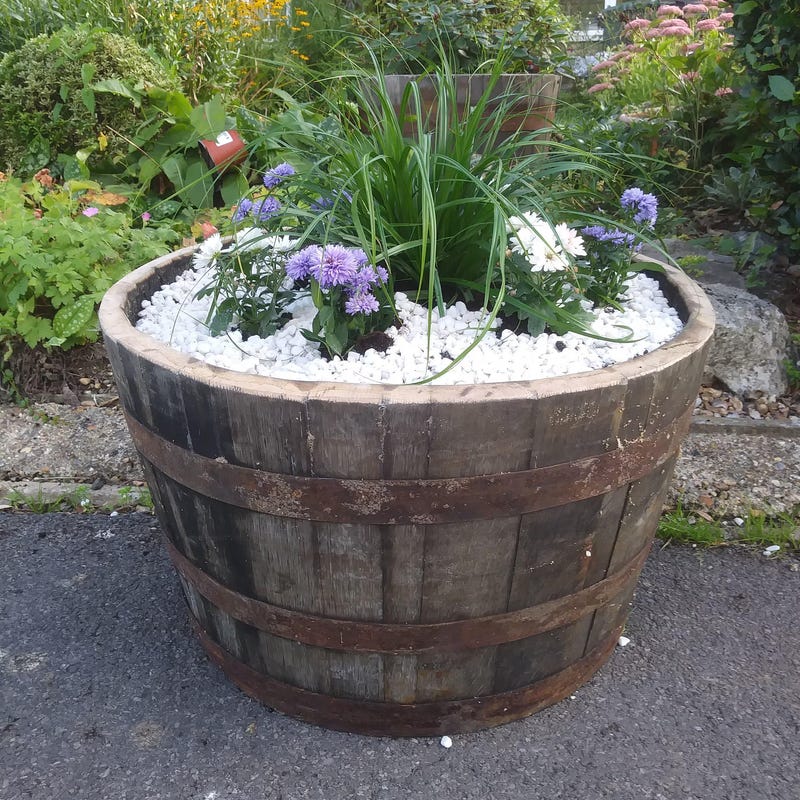 Wood Planter Barrels - Etsy