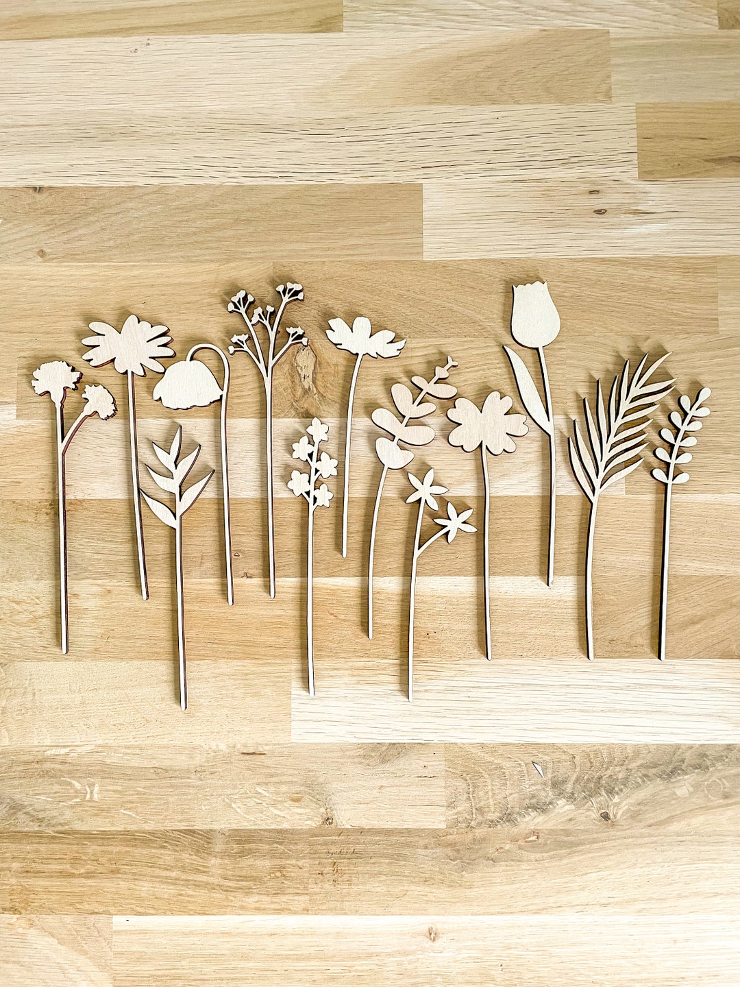Mini Individual Wooden Flower Stems - Unfinished - Paint Your Own - Etsy