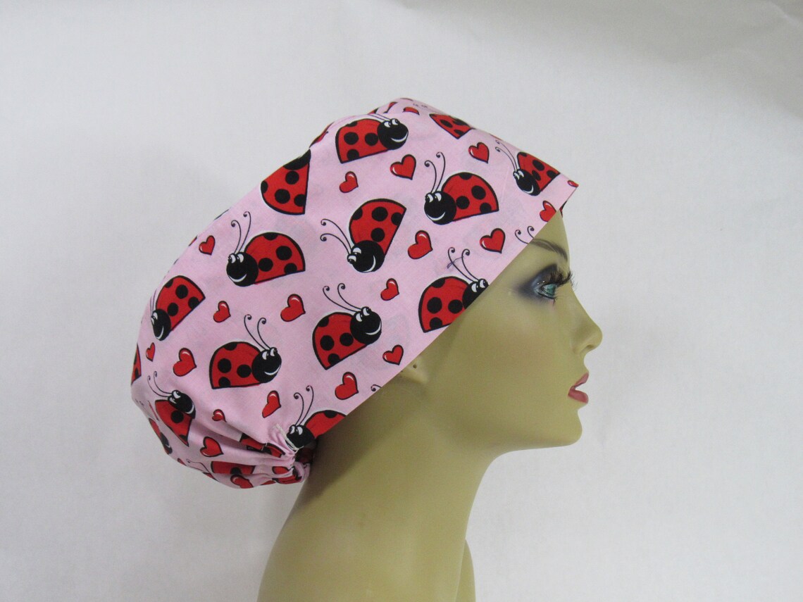 Lady Bug, Women Scrub Hat, Surgical Cap, Medical Scrub Hat, USA Made - Etsy