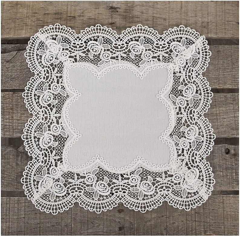 Elegant Royal Wedding Lace Rose on White Jacquard Table Linen - Etsy
