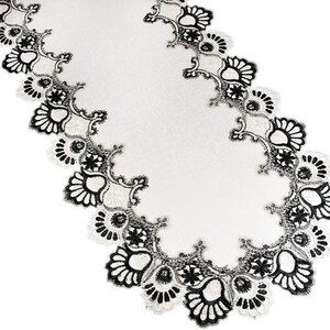 Hunter Green European Lace Table Runner Dresser Scarf Coffee Table ...