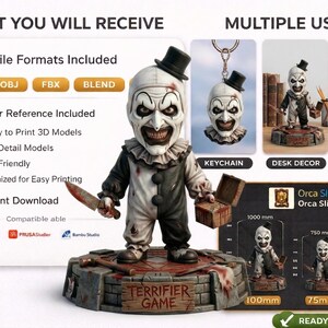 Terrifier the Clown STL – Horror Clown Chibi Figurine – Scary Miniature ...
