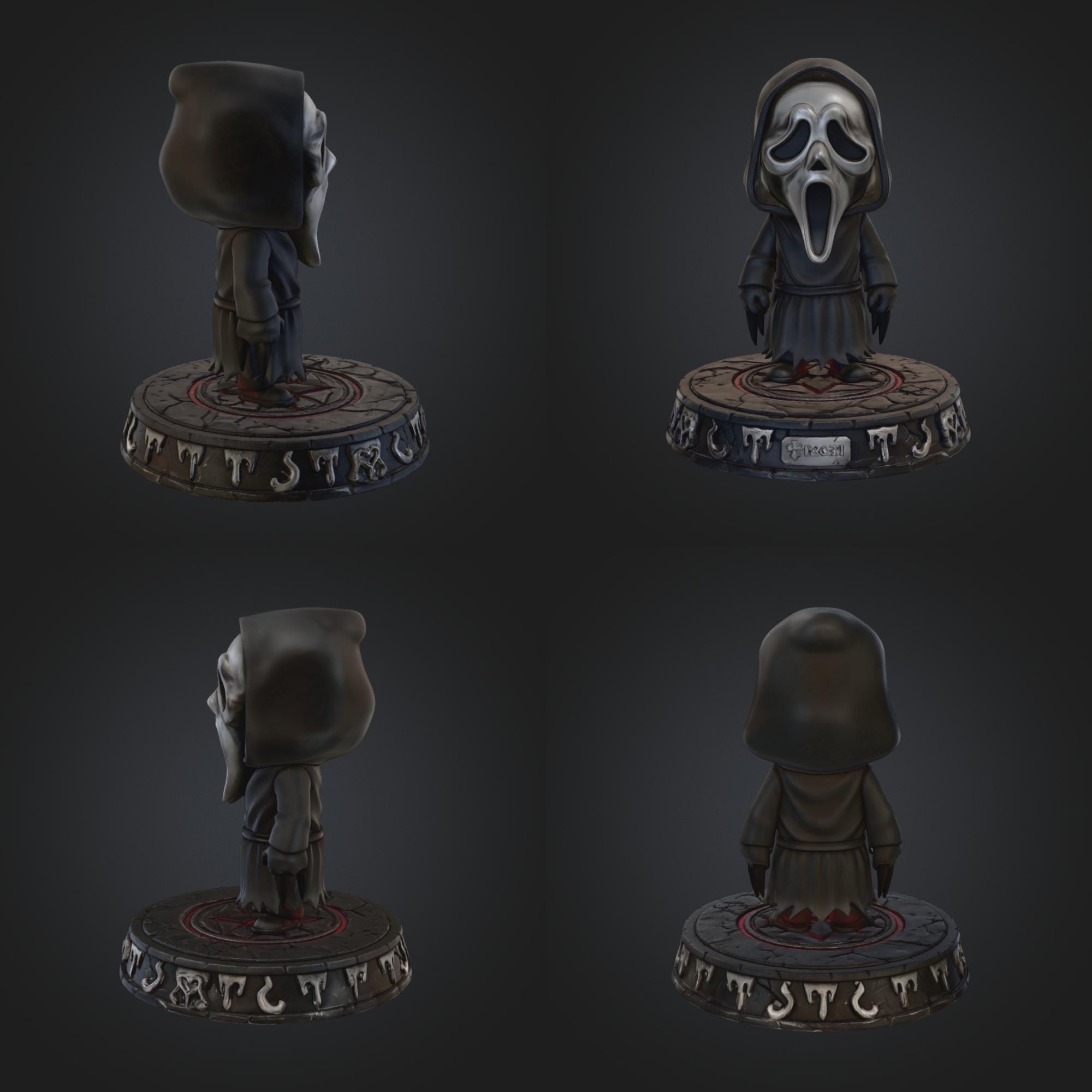 Ghost Mask Chibi STL – Horror Slasher Figurine – Cute Scary Miniature ...