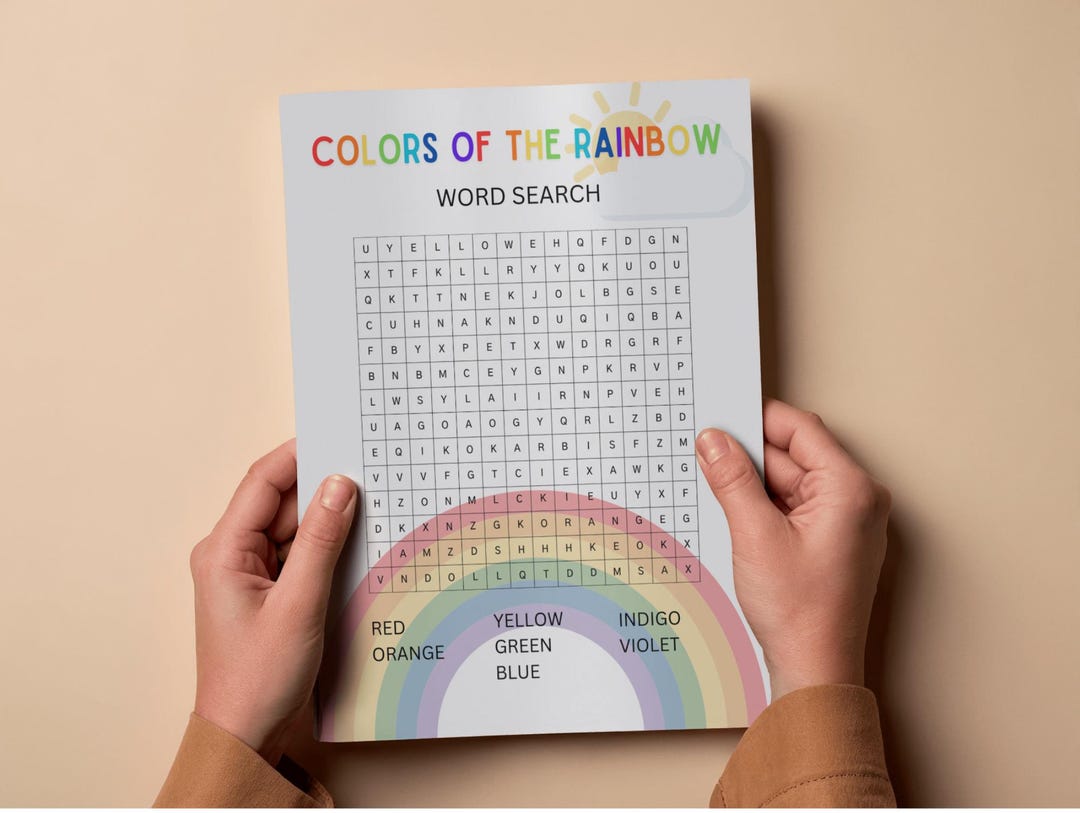Colors of the Rainbow Word Search | Printable Word Search Game ...