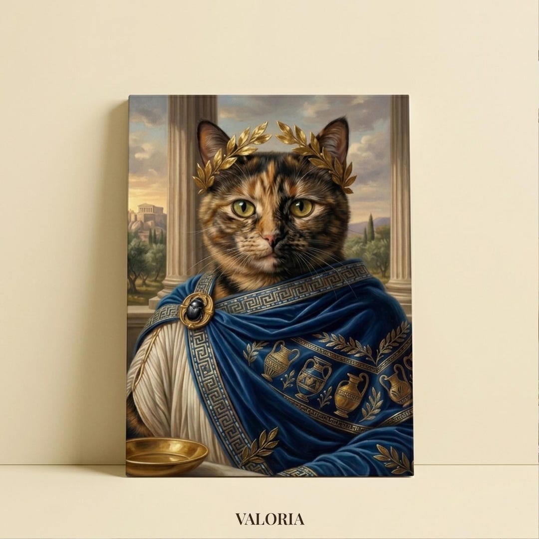 Custom Roman Emperor Pet Portrait From Photo, Ancient Rome Dog Portrait ...
