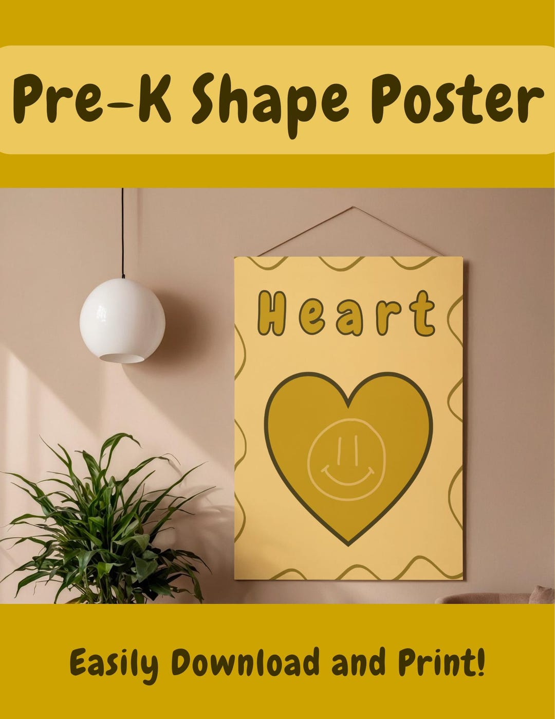 Preschool Heart Poster | Printable Shape Poster | Pre-k Shape Chart ...