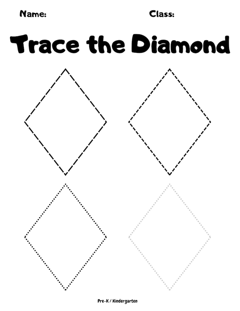 14 Printable Shape Tracing Worksheet for Pre-k - Etsy