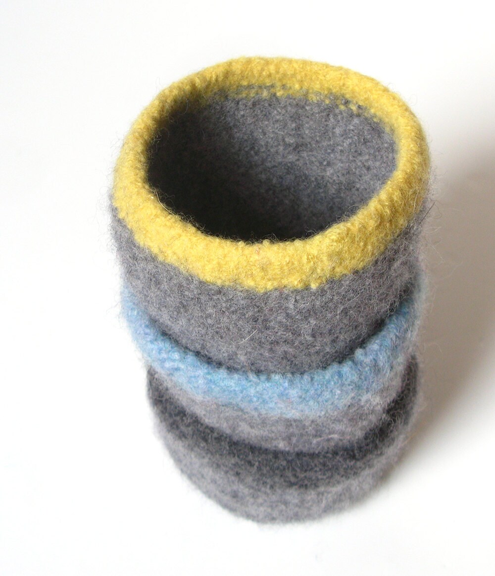KNIT Felted Bowl PATTERN / tutorial nesting bowls make | Etsy