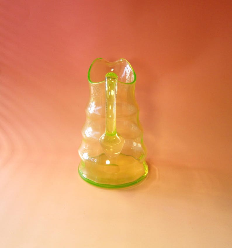 Antique Vaseline Glass Concentric Water Pitcher Uranium Glass - Etsy