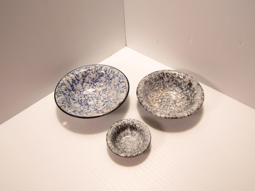 Vintage Salesman Samples or Toy Small Graniteware Bowls Lot of 3 - Etsy
