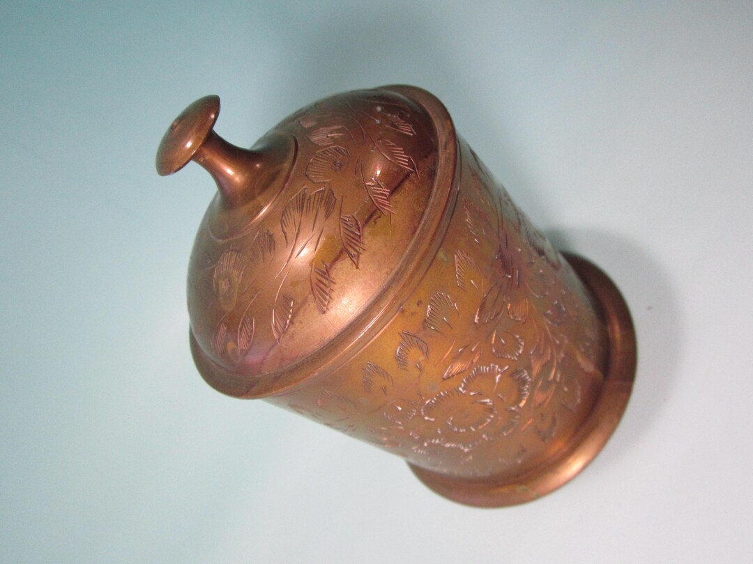 Vintage Small Solid Brass Container Jar With Lid - Etsy